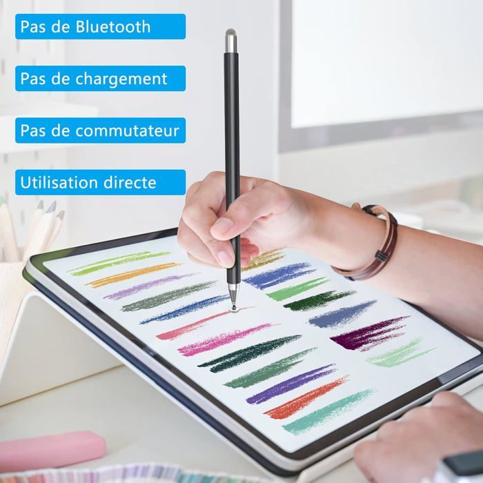 Stylet Tablette 2 en 1 Universel - Compatible iPhone, iPad, Samsung ...
