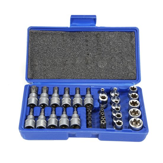 Coffret de 34 douilles et embouts Torx Star de qualité professionnelle - ERROLVES - Mallette à ...