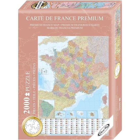 Carte De France Puzzle | 2000 Pièces, 68,8 X 96,6 Cm Multicolore ...