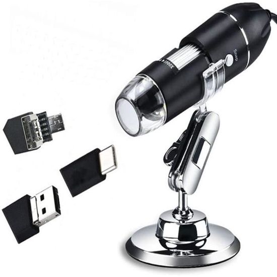 Microscope Numérique 3 En 1 Avec Interface Usb 1600X Avec Support ...