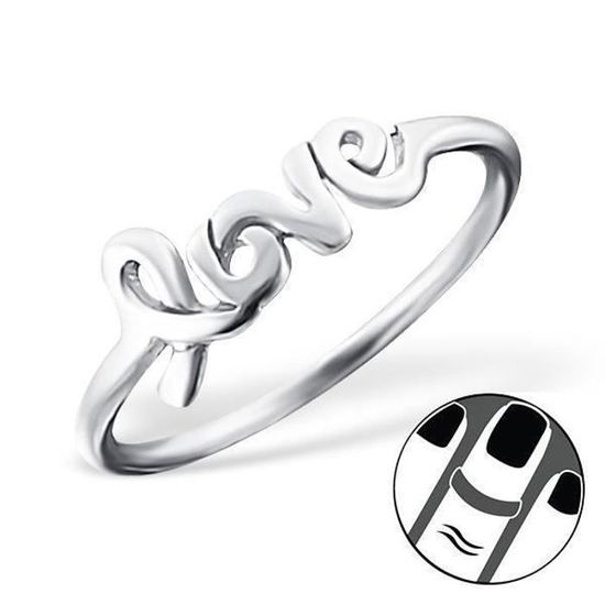 Bague - Femme - Phalange - Love - Agent Massif 925/1000 - Taille 46 ...