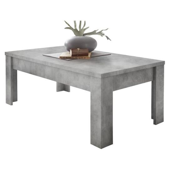 Table basse rectangulaire en bois MDF coloris oxyde - Longueur 122 x ...