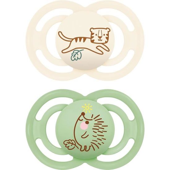 Sucette MAM Perfect Silicone - 6-16 mois - 2 pièces - tigre-hérisson31 ...