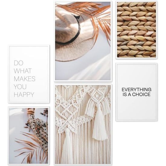 Set Mood Posters, Tableau Décoration Murale « Boho Vibe » Cadres En ...