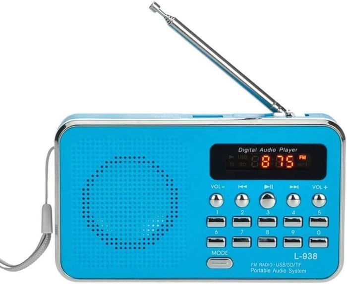 Blue Portable Radio, Radio Portable à Ondes Courtes Radio FM avec la ...