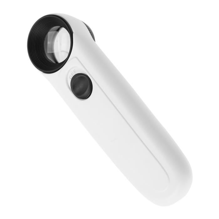 Qiilu Loupe de poche MG6B-1B 40X Handheld Botier en plastique ABS Loupe ...
