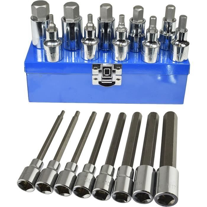 Clé hexagonale Allen à courte et très grands 5mm - 19mm 1-2" dr Bergen ...