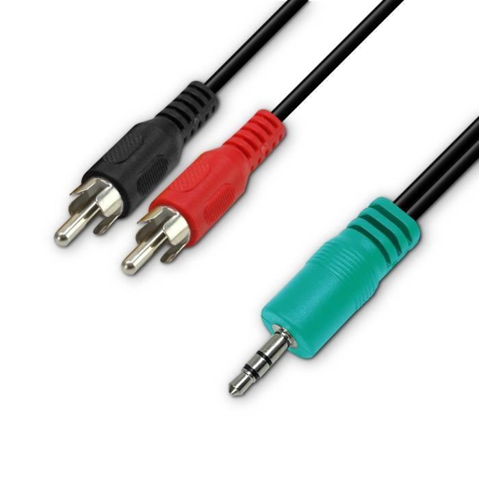 Câble audio jack 3,5mm vers 2 RCA mâles Waytex 21872 stéréo Longueur 5m ...