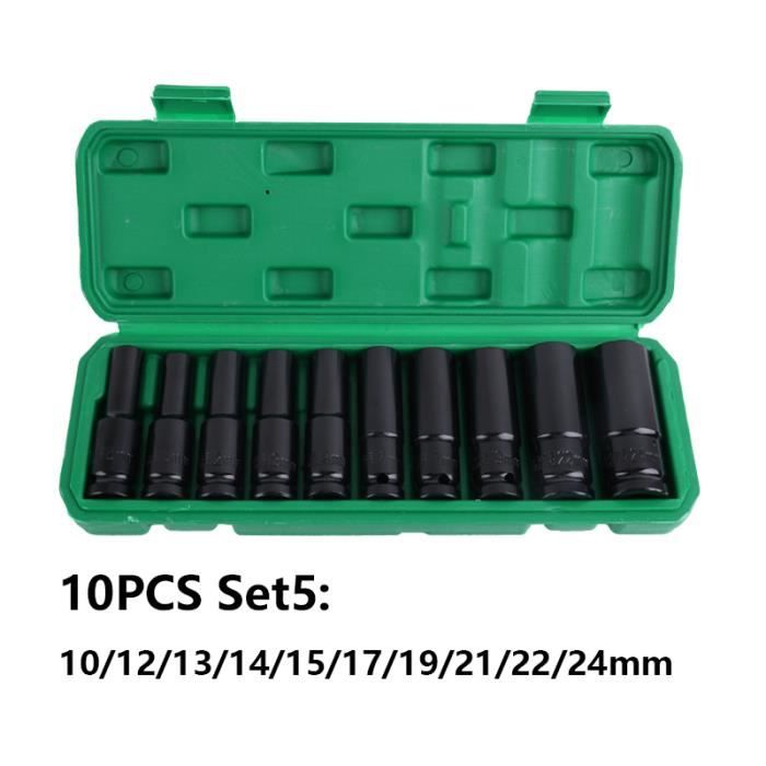 Set 5 - Jeu de douilles de clé à chocs de 1-2 pouces, jeu de douilles'adaptateur, outil manuel ...