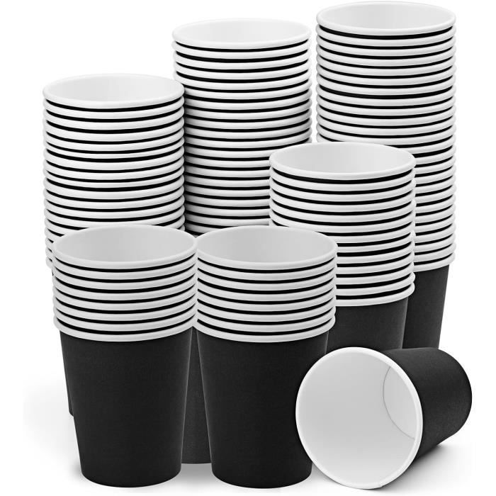Lot De 100 Gobelets En Carton Jetables De 240 Ml, Tasses À Café En Papier Pour Thé Chaud ...