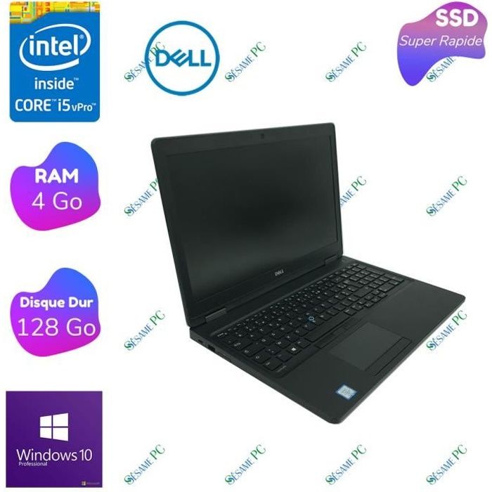 Dell Latitude E5580 - Intel Core i5 7300U - RAM 4 Go - SSD 128 Go - 15.6" - Windows 10 ...