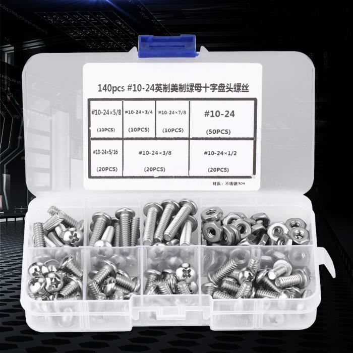 Ensemble d'assortiment de vis Vis Mécaniques à Tête Cylindrique Vis à ...