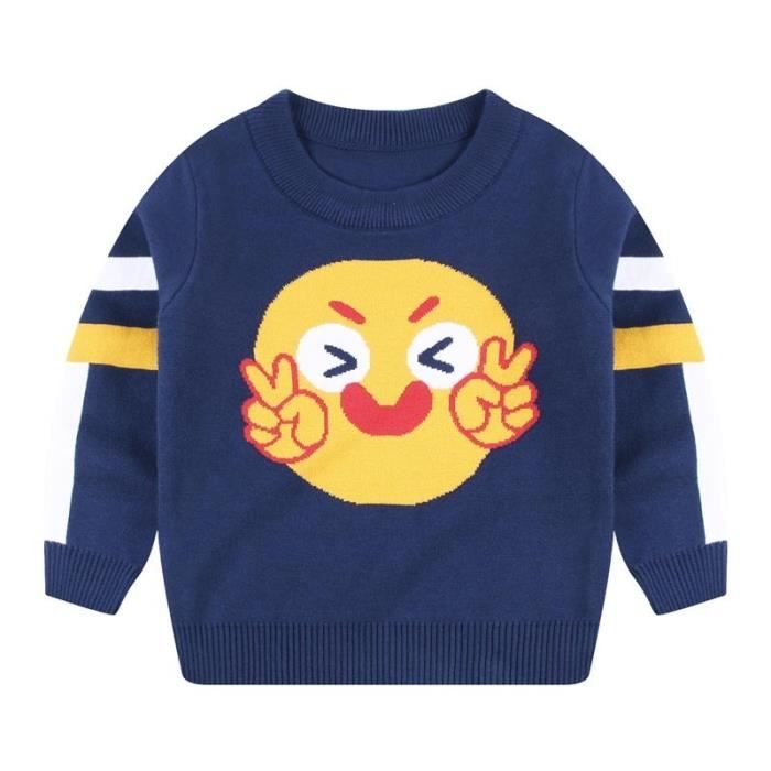 Pull Enfant en Tricot Imprimé Automne Hiver Pullover Chaud Col Rond ...