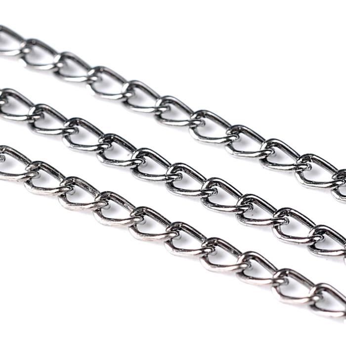 Chaine bijoux maille 3.5x2 mm noir Lot de 5 x 1 mètre 3,5 x 2,5 x 0,5 ...