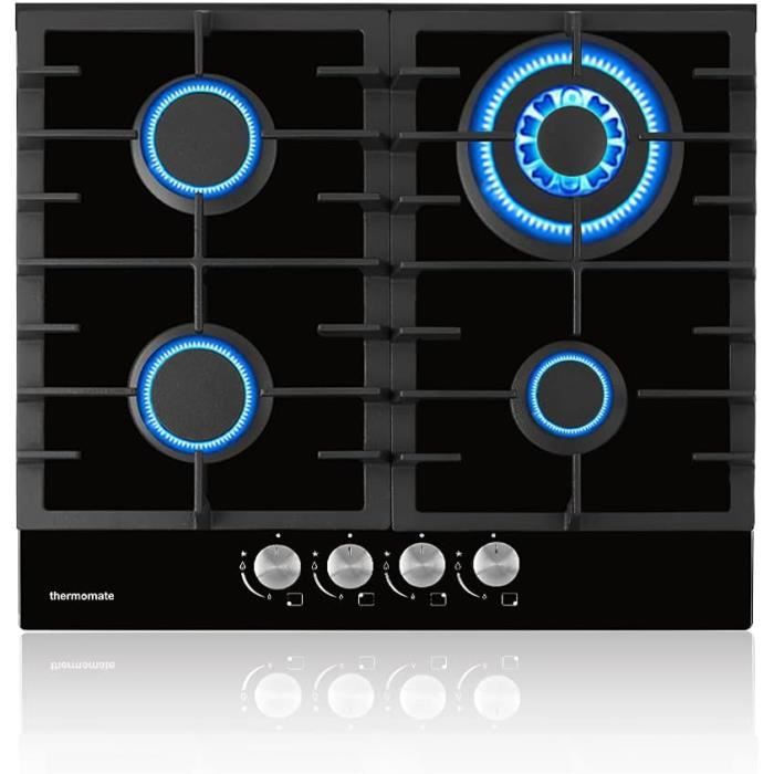 60Cm Plaque De Cuisson À Gaz 4 Foyers, Encastrable, Gaz Naturel-Propane ...