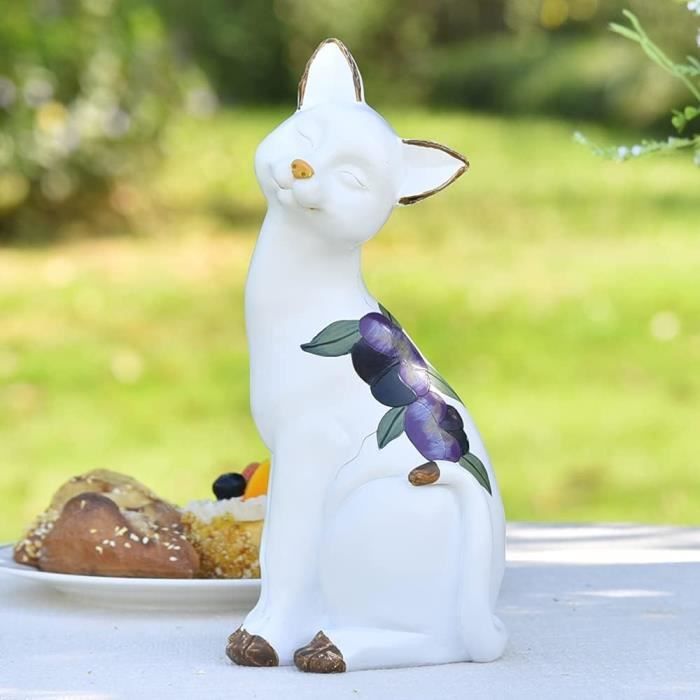 Adorable statue de chat assis pour jardin - Décoration d'intérieur ou d ...