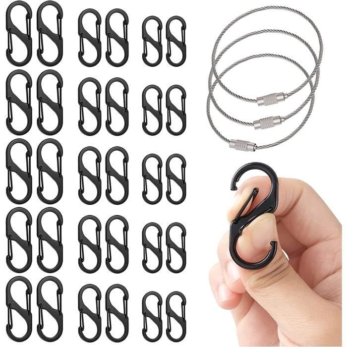 UYDF 30 Pièces Mini S Forme Mousqueton Petit Mousqueton Porte Clés à ...