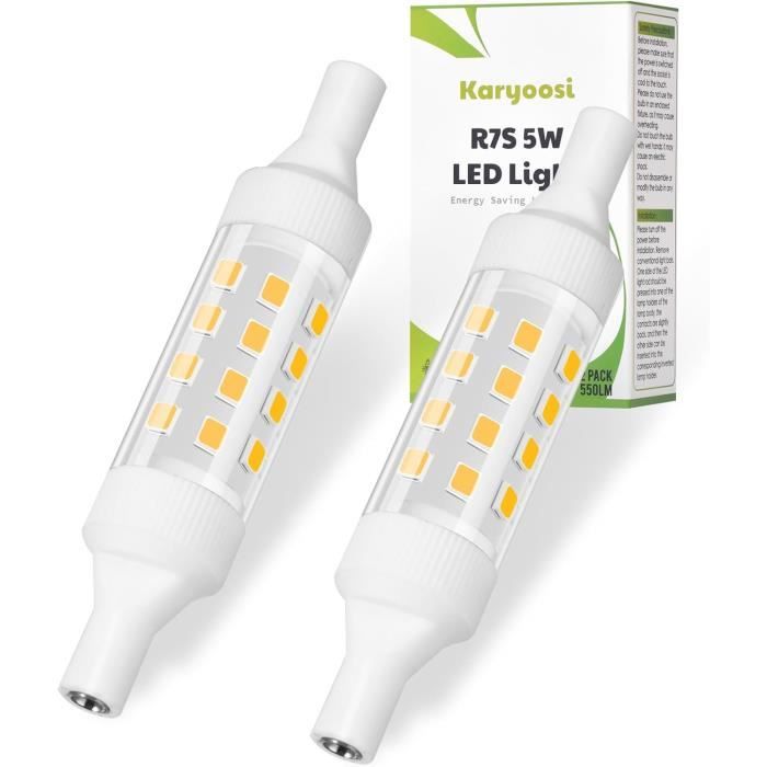 Ampoule Led R7S 78Mm 5W 550Lm, lampe halogène J78 équivalente à 60W ...
