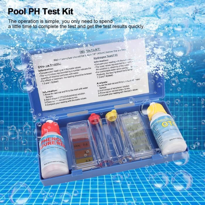 CYA Kit De Test De Chlore Ph Accessoires De Boîte De Test De Qualité De ...