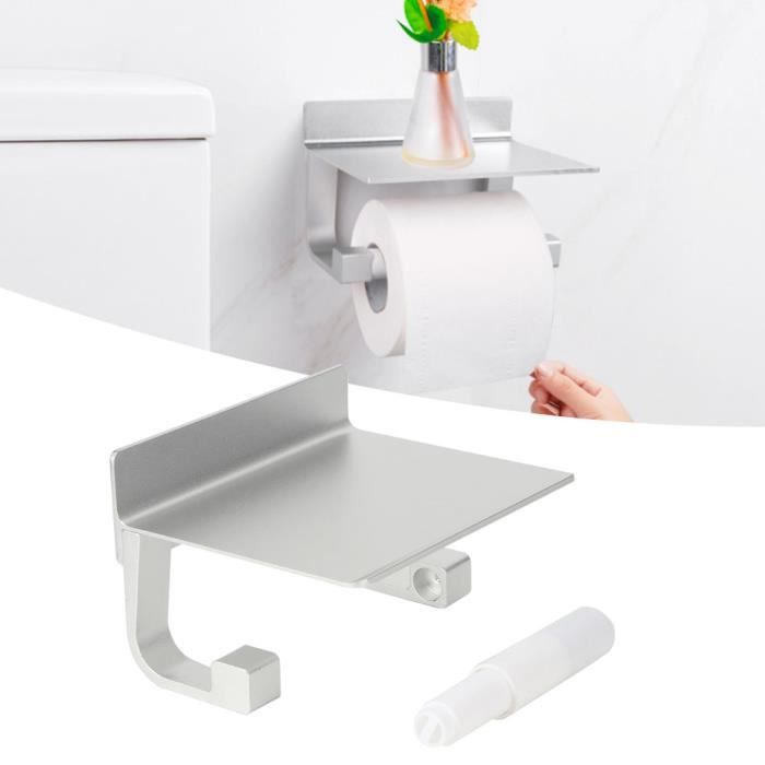 Support de papier hygiénique mural en aluminium Space avec étagère de ...
