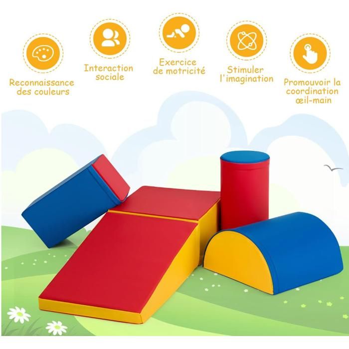 Module Motricité Bébé - DREAMADE - 5 PCS Bloc de Construction en Mousse ...