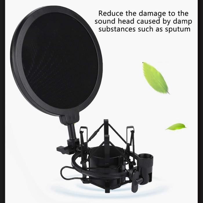 Microphone à condensateur, avec Support pour Filtre Antichoc, kit de ...