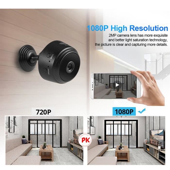 Mini Caméra WiFi HD 1080P Petite Caméra Sans Fil Home Baby Vision De ...