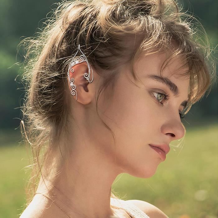 Boucles D'Oreilles Elfe Femme Argent Manchettes Oreilles Elfes Boucles ...