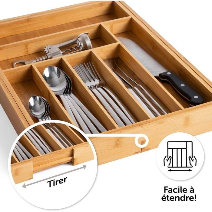 Range Couvert Bambou Extensible - Range Couverts Pour Tiroir Avec Jusqu ...