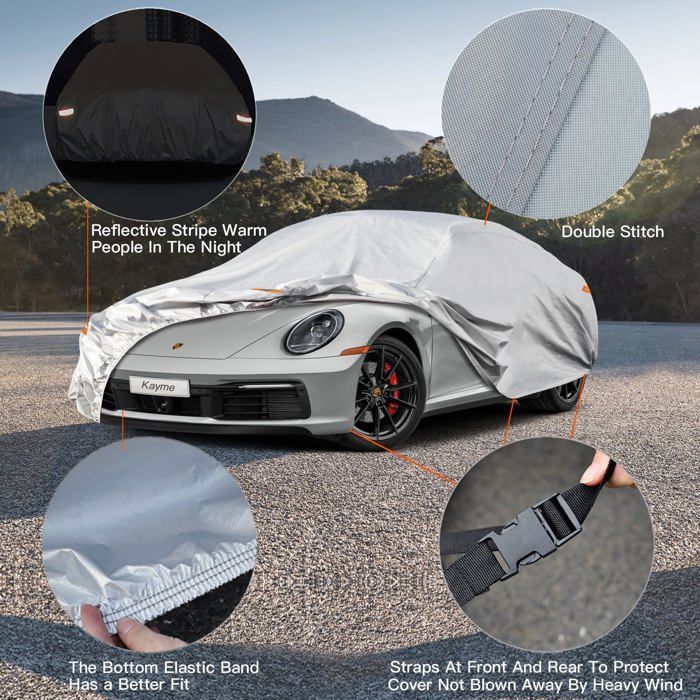 Bâche Voiture 6 Couches Étanche Respirante - Compatible avec Porsche ...