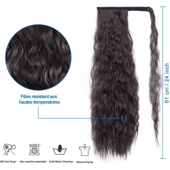 Postiches Queues De Cheval, 61Cm Curly Synthétique Vague De Maïs ...