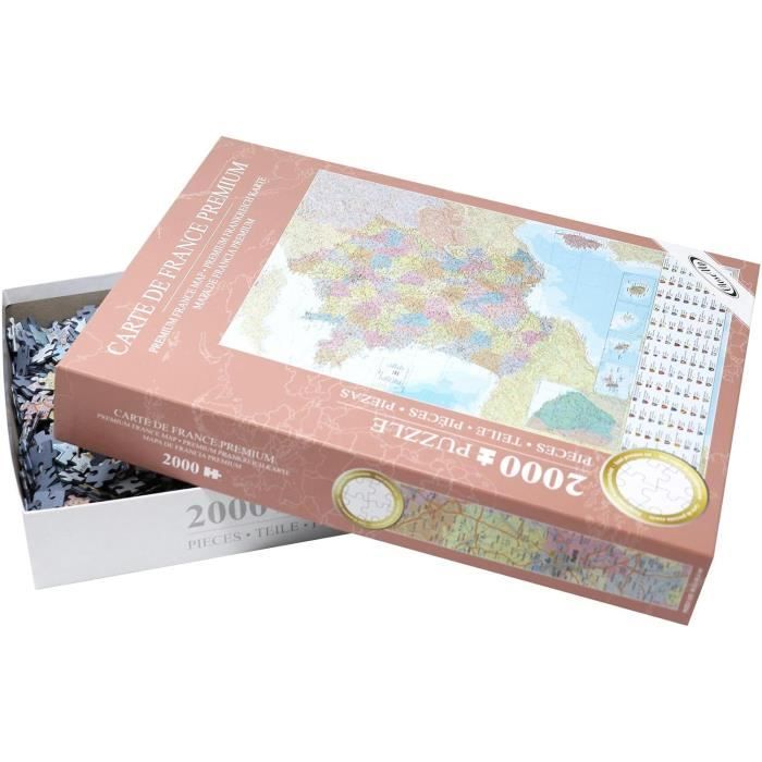 Carte De France Puzzle | 2000 Pièces, 68,8 X 96,6 Cm Multicolore ...
