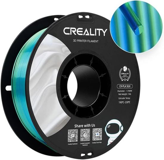 CR-Silk PLA Filament 1.75mm, 1KG Boe Filament PLA en Texture Brillante ...