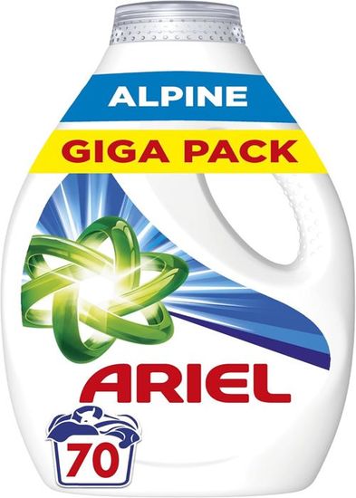 Ariel Lessive Liquide, 70 Lavages, Alpine, Élimine Les Taches ...