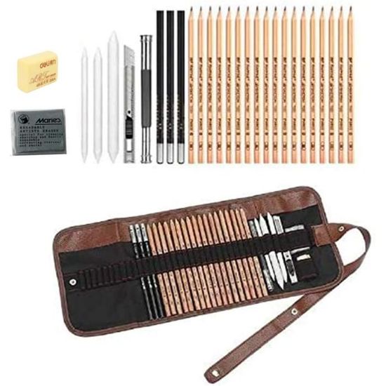 Ensemble de Crayons de Croquis, 30pcs Crayon à Dessin Graphite pour ...