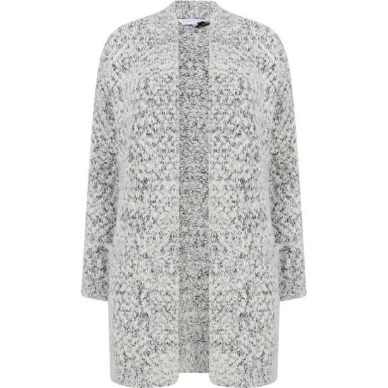 AMARA REYA Cardigan Pop Corn Noir Chiné/Blanc Femme - Cdiscount Prêt-à ...
