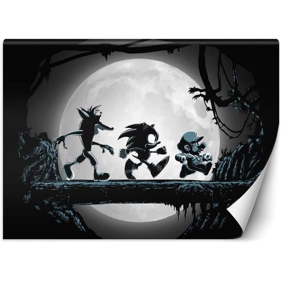 Carowall Papier Peint Intisse Gaming Matata 254x184 cm noir et blanc ...