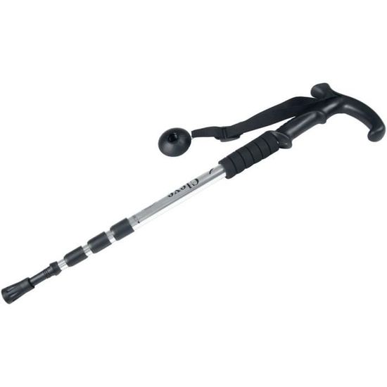 La Marche Rétractable Bâton De Canne Pole Ton Noir Dragonne 120Cm[H5103 ...