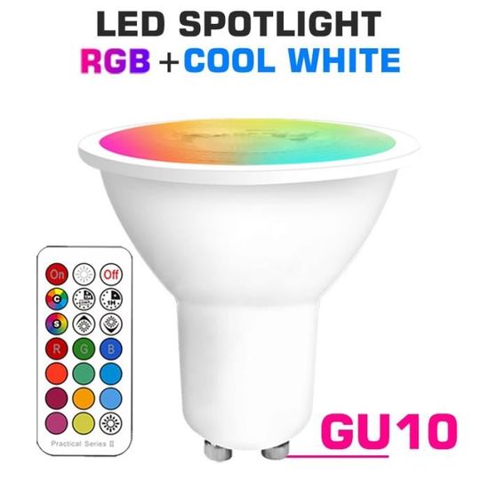 AMPOULE LED,GU10 RGB Cold White--Ampoule LED E27 E14 GU10 B22 220V 110V ...