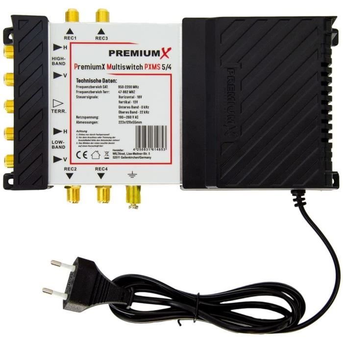 Multiswitch PXMS 5-4 avec alimentation Multiswitch 1 SAT pour 4 ...
