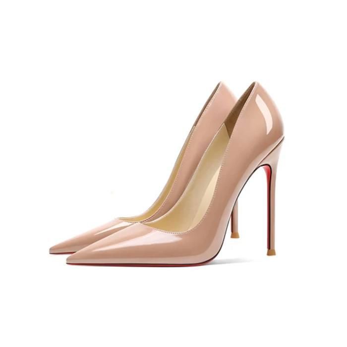 Talons hauts pointus en peau de mouton pour femmes,chaussures à semelle ...