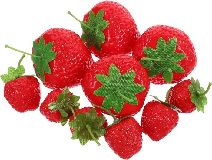 Fraises Rouges Artificielles En Plastique: 10 Pièces Fausses Fraises ...