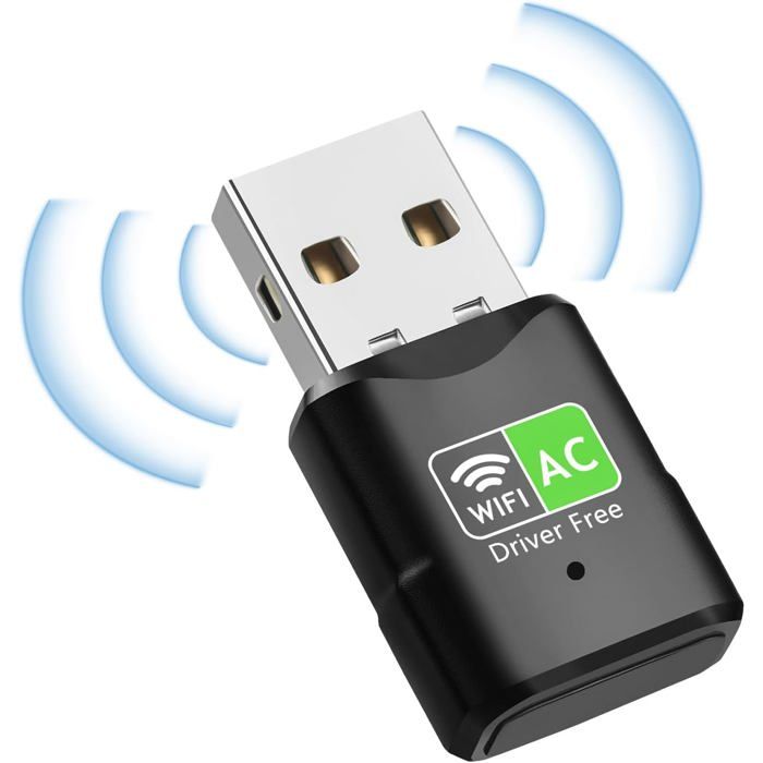 Clé WiFi, Clé USB WiFi, Clé WiFi pour PC Double Bande 650M (5GHz/2.4GHz ...