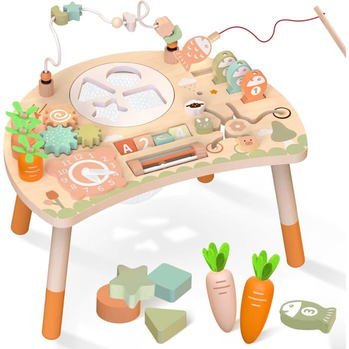 Table d'activités Montessori en bois - SWROSE -Table d'Activités ...
