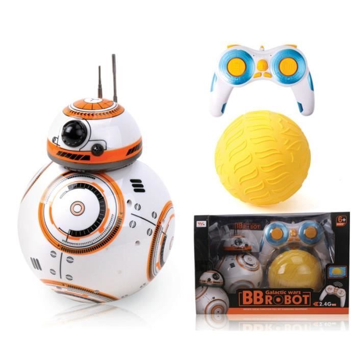 Améliorer-Robot droïde boule BB8 RC BB 8 avec télécommande, figurine'action sonore, mise à ...