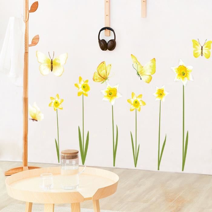 Stickers muraux, hall d'entrée chambre PVC stickers floraux créatifs ...