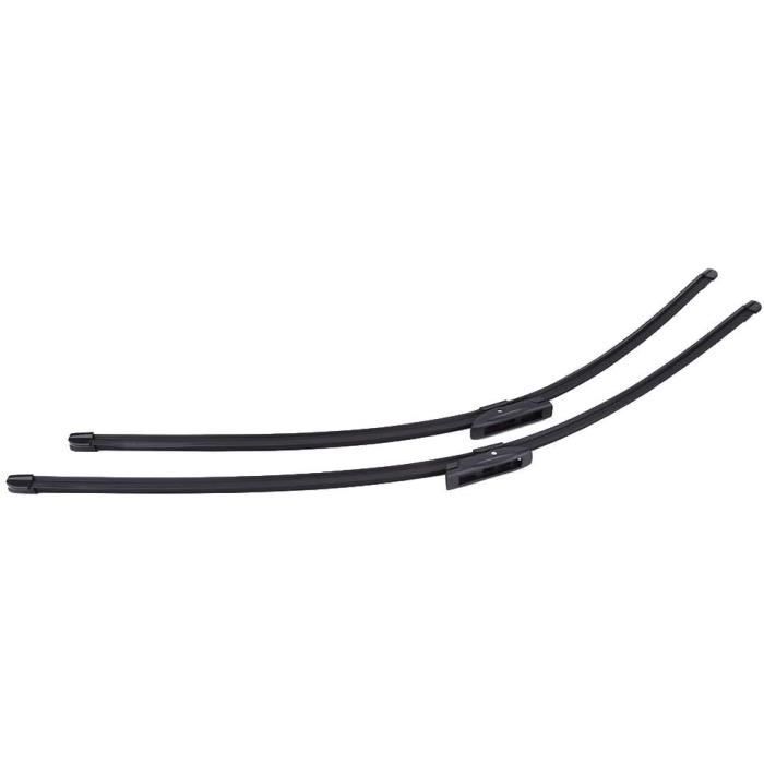 Balai D'essuie-glace, 2 Balais D'essuie-glace Avant en Caoutchouc Naturel avec Crochet en J ...