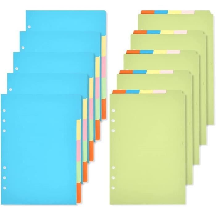 10 ensembles intercalaires A5, 5 intercalaires thématiques verticaux A5 ...