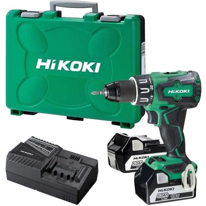 HIKOKI Perceuse visseuse DV18DBSLWJZ 18V 2X5AH 70 NM - Cdiscount Bricolage