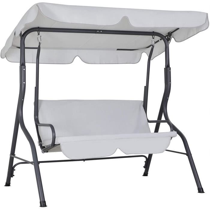 BALANCELLE Balancelle de Jardin Gris Clair avec Toit r-eacute,glable ...